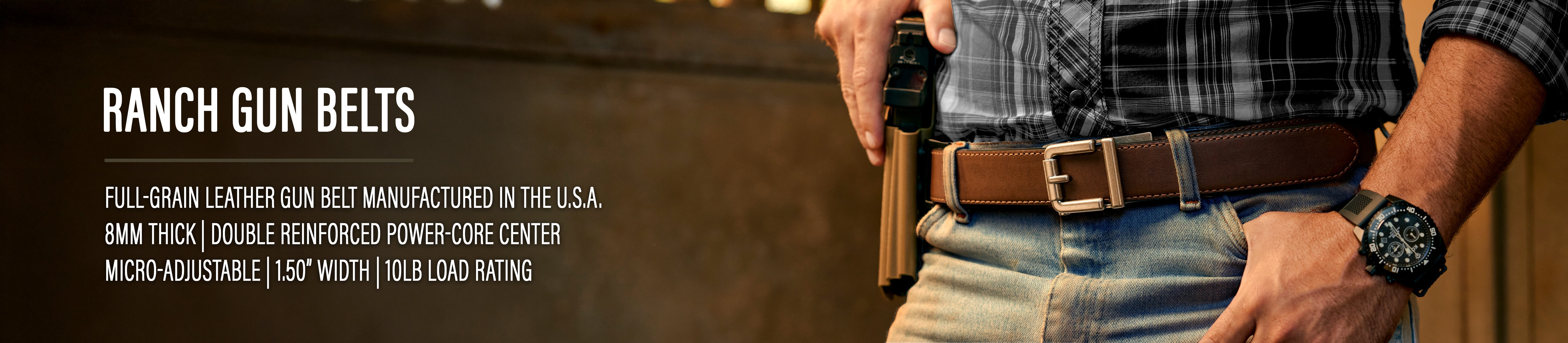 1.5" Ranch Belts | 8MM Thick Full-Grain Leather Ratcheting Gun Belts ...