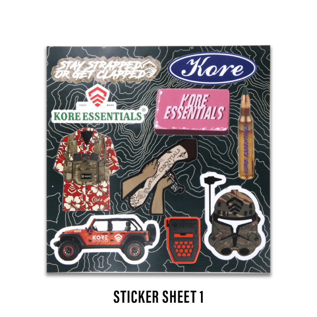 Kore Essentials Sticker Sheet | #1 Rated Gun Belt